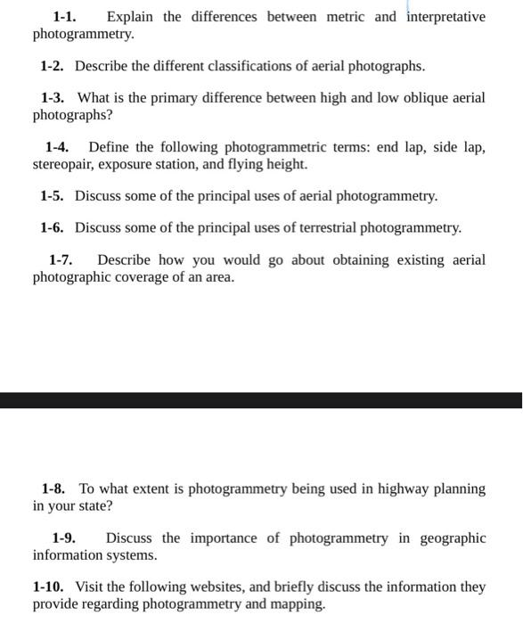 Solved 1-1. Explain the differences between metric and | Chegg.com