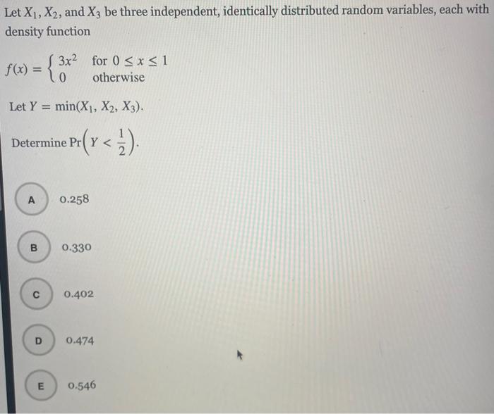 Solved Let X₁, X2, and X3 be three independent, identically | Chegg.com