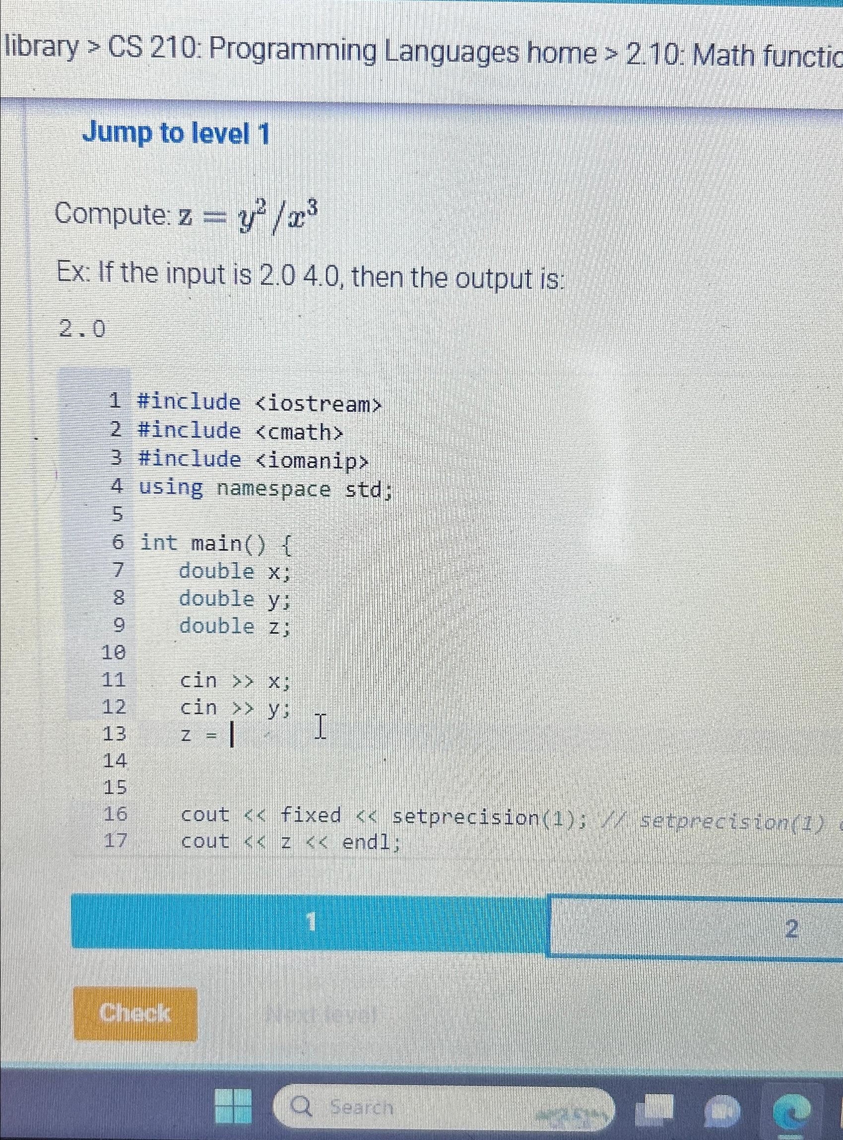 Solved library > ﻿CS 210: Programming Languages home > 2.10: | Chegg.com