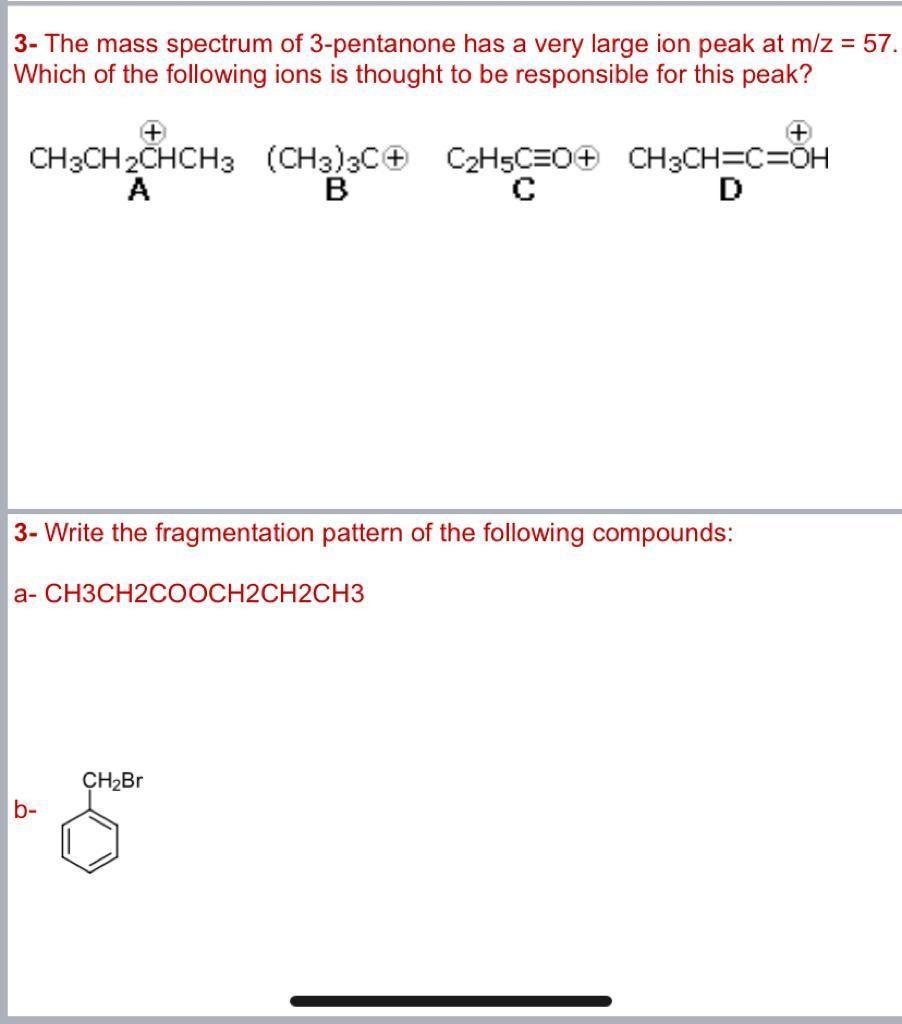 Solved Illustrate the fragmentation pathway of 3-Hexanone | Chegg.com
