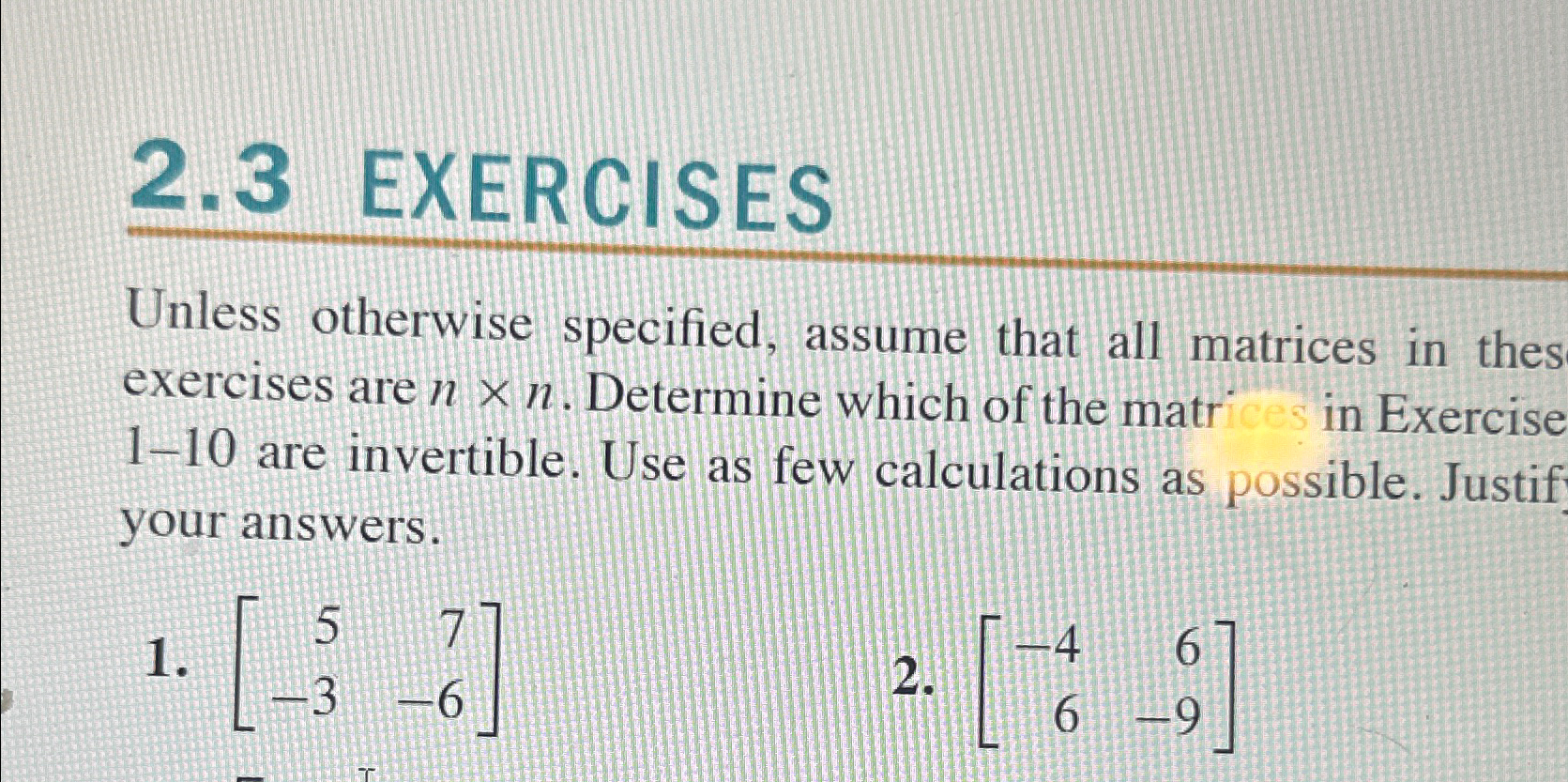 Solved 3 ﻿EXERCISESUnless otherwise specified, assume that | Chegg.com