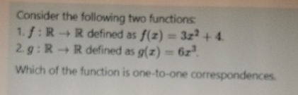 Solved Consider the following two functions:f:R→R ﻿defined | Chegg.com