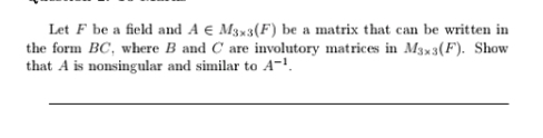 Solved Let F ﻿be a field and AinM3×3(F) ﻿be a matrix that | Chegg.com