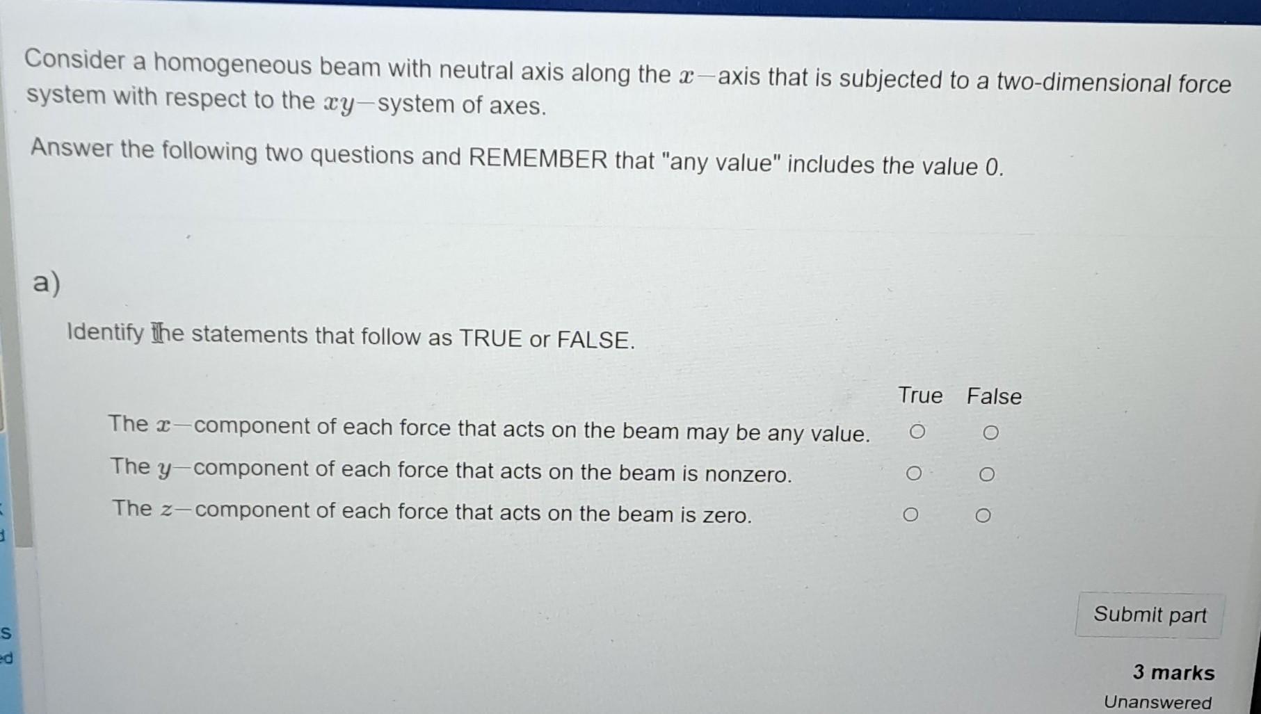 Solved Consider a homogeneous beam with neutral axis along | Chegg.com