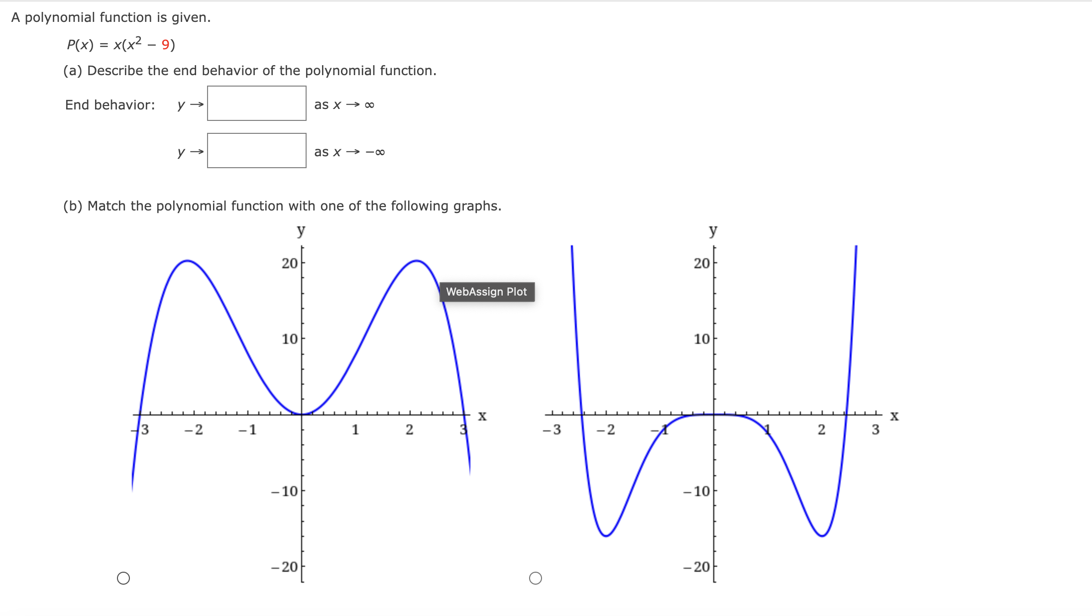 Solved A polynomial function is given.P(x)=x(x2-9)(a) | Chegg.com
