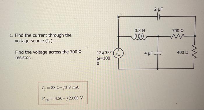 Solved 1. Find the current through the voltage source (IT). | Chegg.com