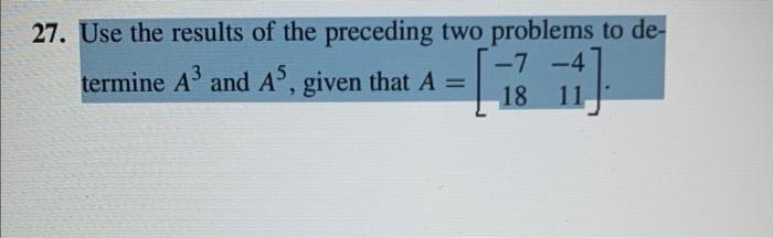 Solved 27. Use the results of the preceding two problems to | Chegg.com