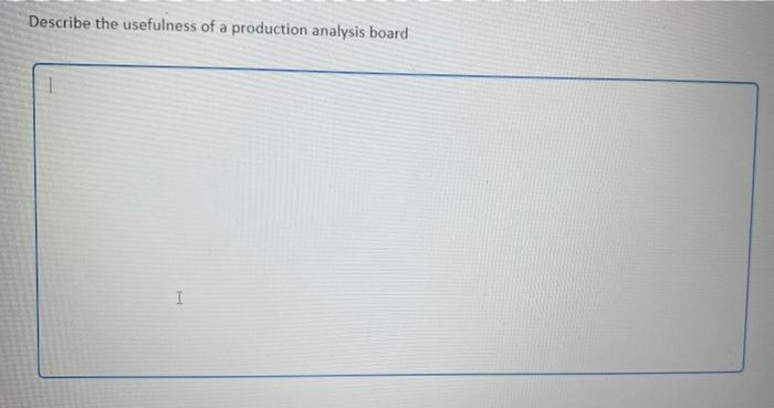 Solved Describe the usefulness of a production analysis | Chegg.com