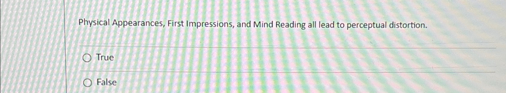 Solved Physical Appearances, First Impressions, and Mind | Chegg.com