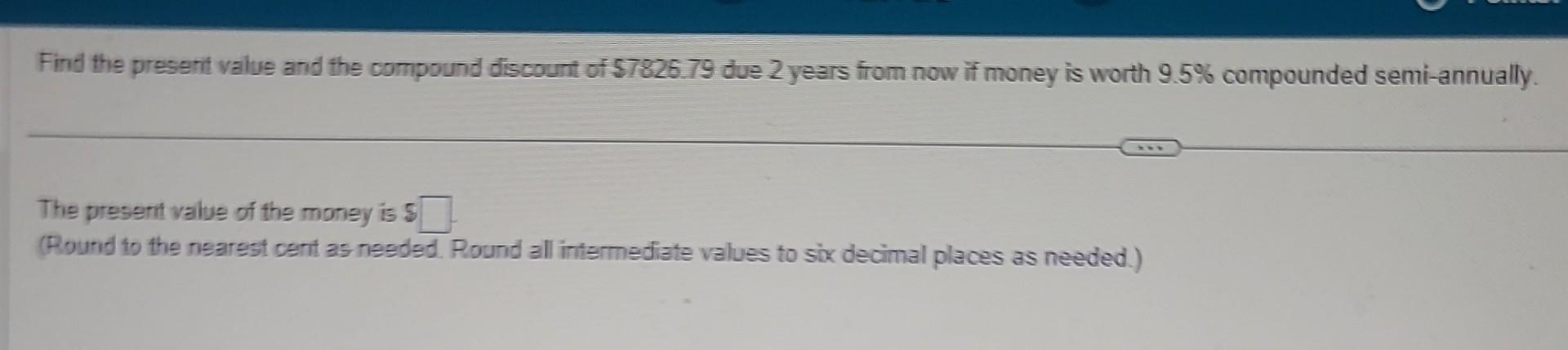 Solved Find the present value and the compound discount of | Chegg.com