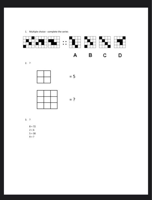 Solved 1. Multiple choice-complete the series RE A B C D 2. | Chegg.com