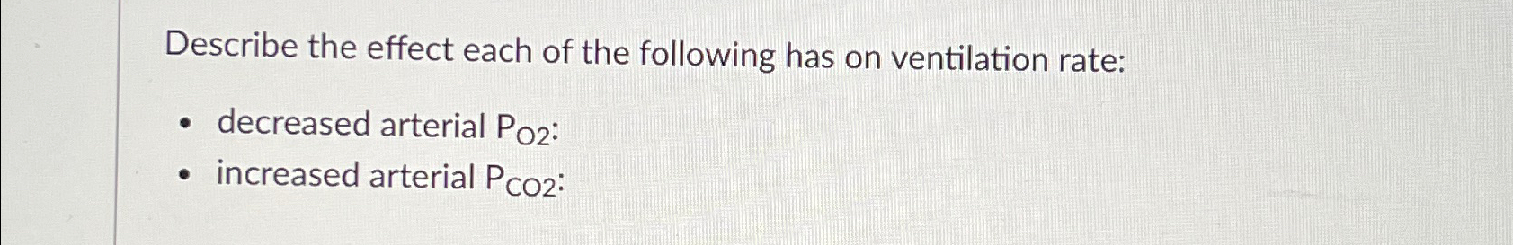 Solved Describe the effect each of the following has on | Chegg.com