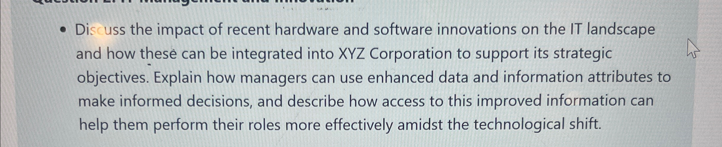 Solved Discuss the impact of recent hardware and software | Chegg.com