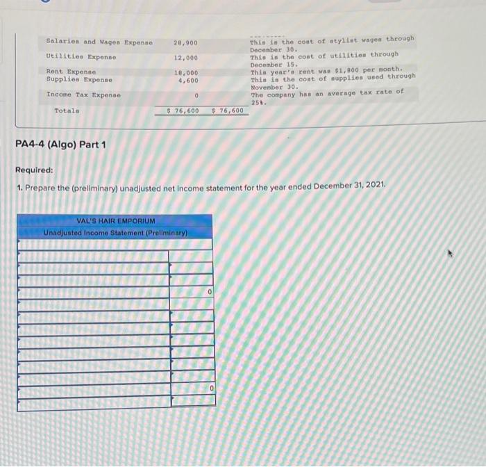 Solved Required information PA4-4 (Algo) Identifying and | Chegg.com