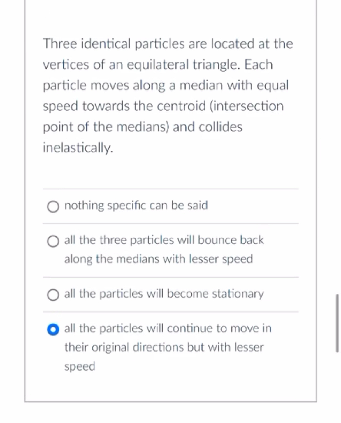 Solved Three identical particles are located the vertices of | Chegg.com