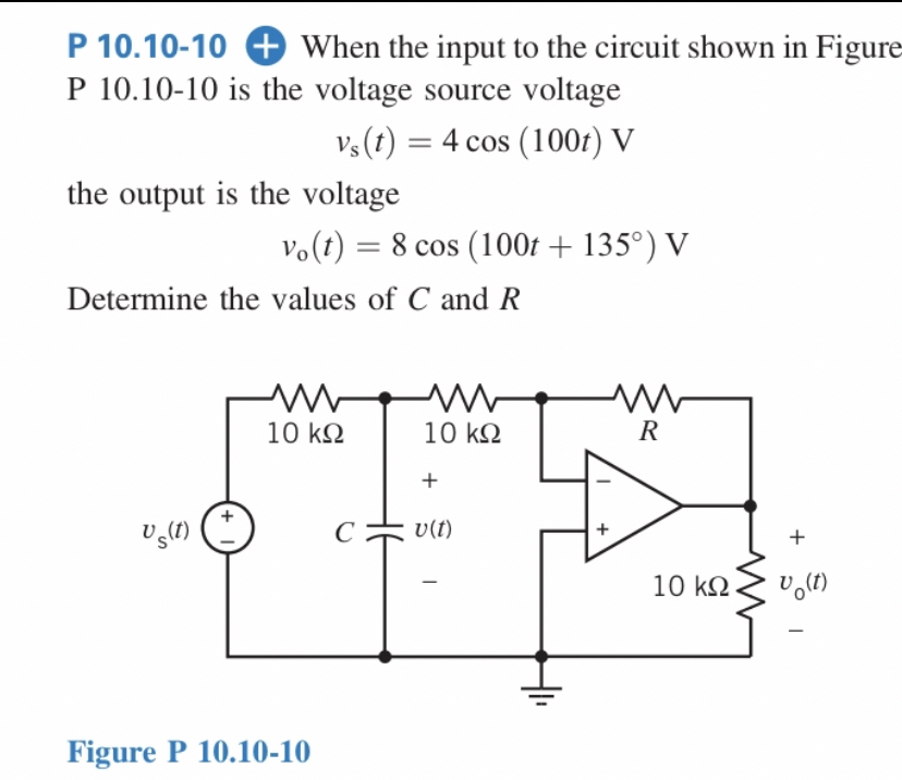 Solved P 10.10-10 ∓ ﻿When the input to the circuit shown in | Chegg.com