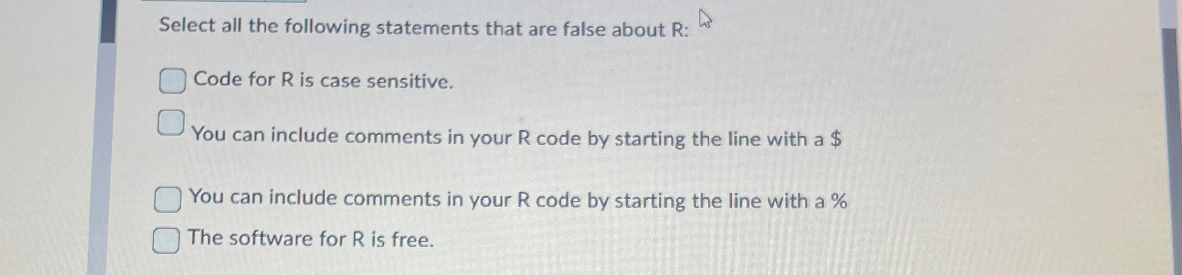 Solved Select all the following statements that are false | Chegg.com