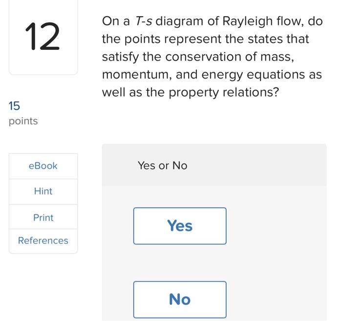 Solved 12 On a T-s diagram of Rayleigh flow, do the points | Chegg.com