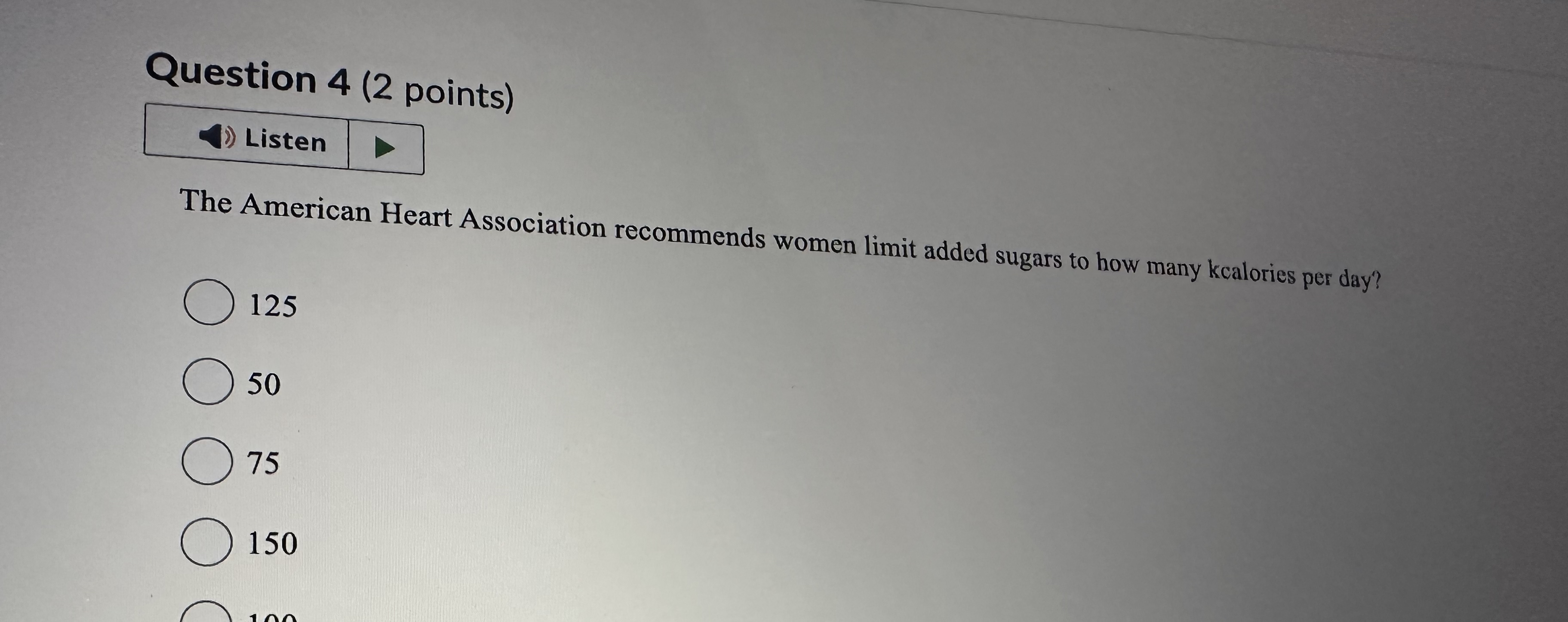 Solved Question 4 (2 ﻿points)ListenThe American Heart | Chegg.com