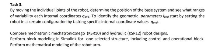Solved Task 3. By moving the individual joints of the robot, | Chegg.com
