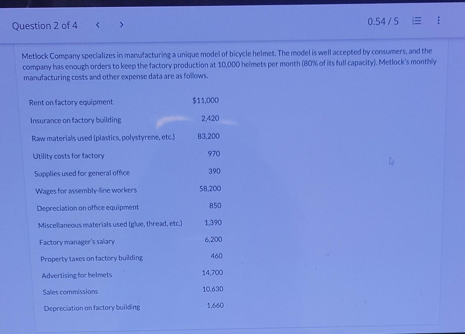 Solved Metlock Company specializes in manufacturing a unique | Chegg.com
