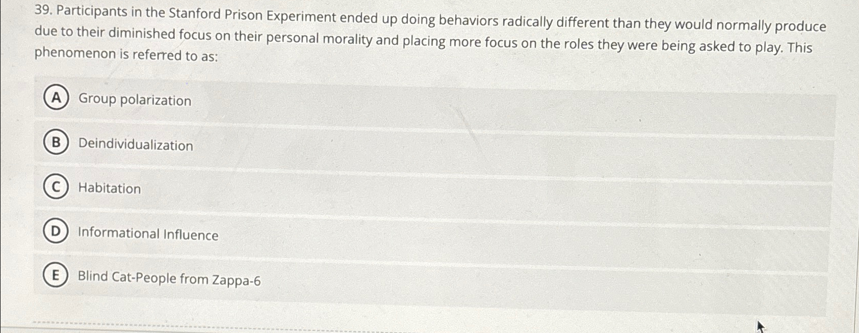 Solved Participants in the Stanford Prison Experiment ended | Chegg.com