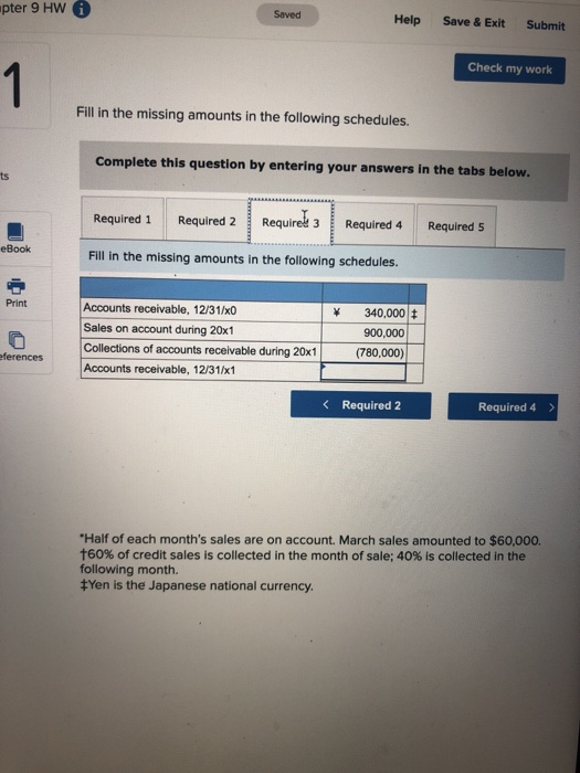 Solved HW A Saved Help Save & Exit Submit Check my work Fill | Chegg.com