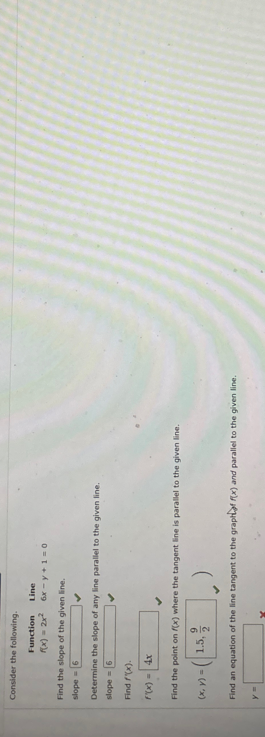 Solved Consider the following. ﻿Function Line | Chegg.com