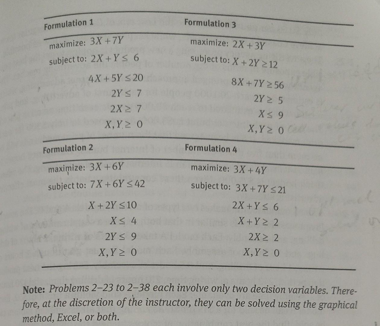 Solved Consider the following four LP formulations. Using a | Chegg.com