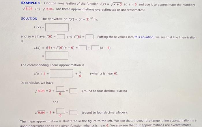 Solved EXAMPLE 1 Find the linearization of the function f(x) | Chegg.com