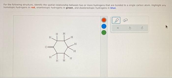 Solved For the following structure, identify the spatial | Chegg.com