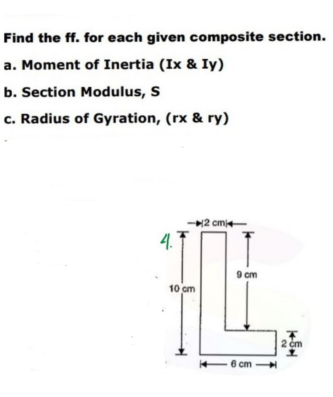 Solved Find the ff. for each given composite section. a. | Chegg.com