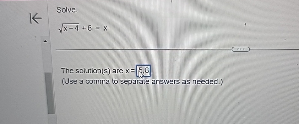 Solved Solve.x-42+6=xThe solution(s) are 反,,(Use a comma | Chegg.com Solved Solve.x-42+6=xThe solution(s) are 反,,(Use a comma | Chegg.com