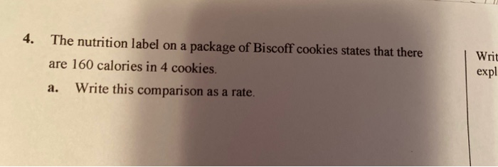 Solved 4. The nutrition label on a package of Biscoff | Chegg.com