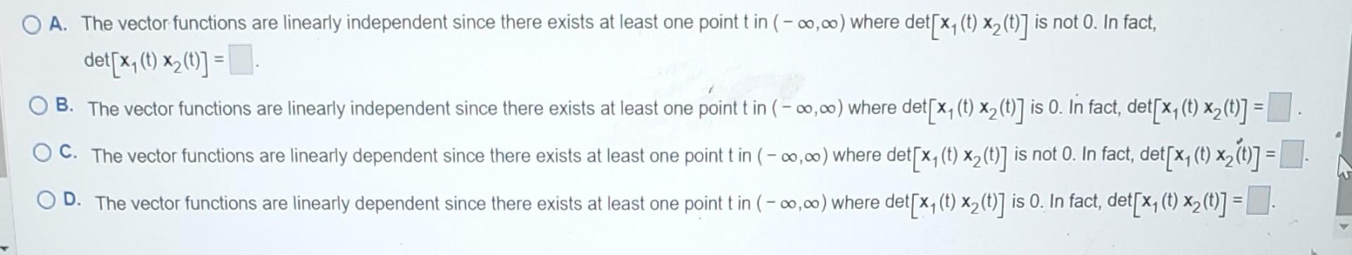 Solved Determine Whether The Given Vector Functions Are 4232