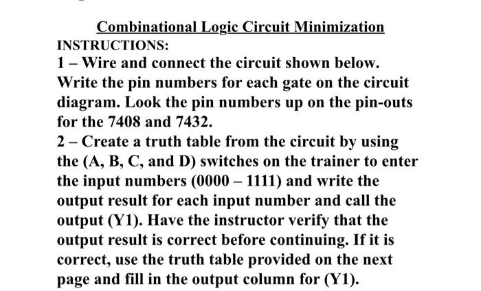 Solved Combinational Logic Circuit Minimization 