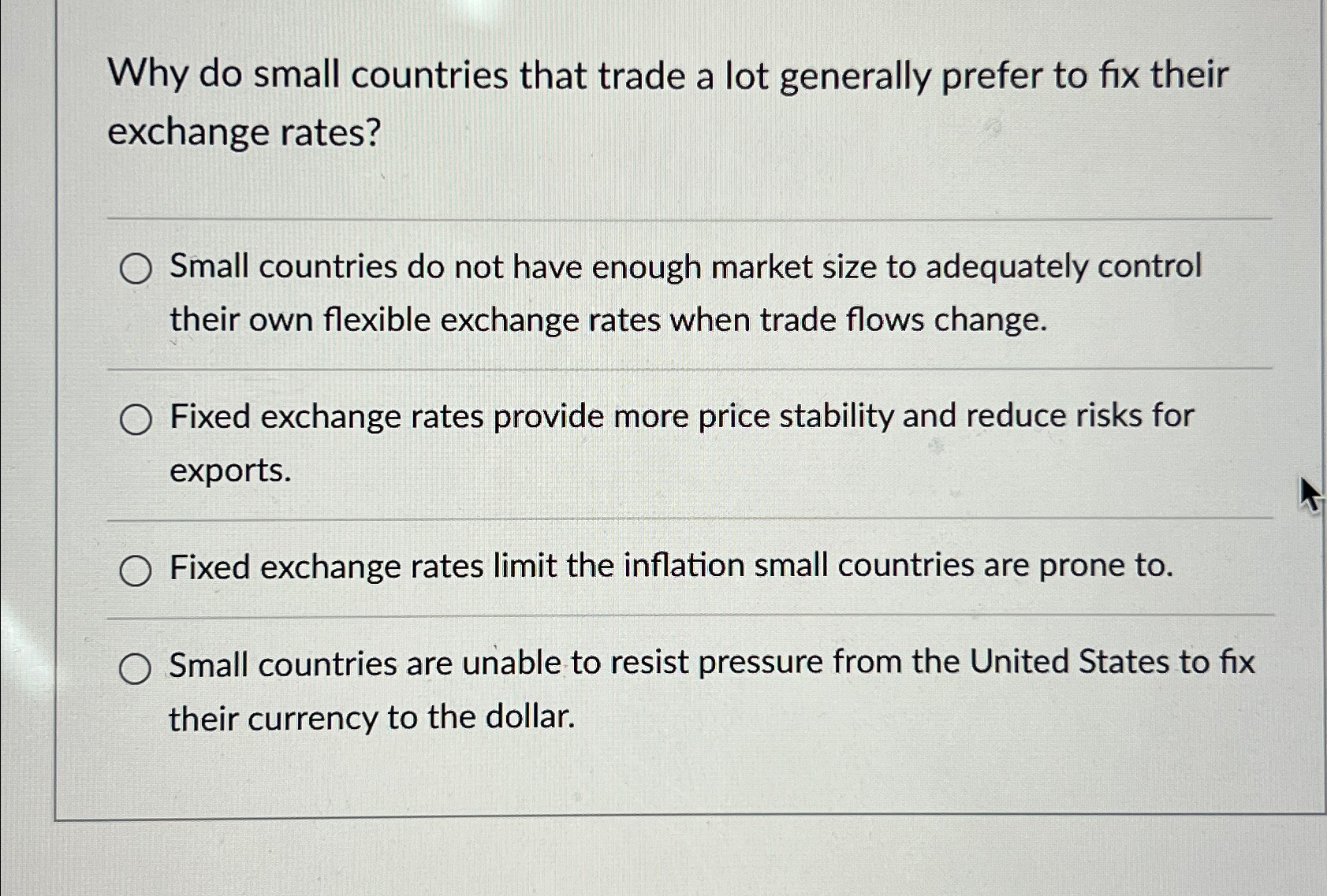 Solved Why do small countries that trade a lot generally | Chegg.com