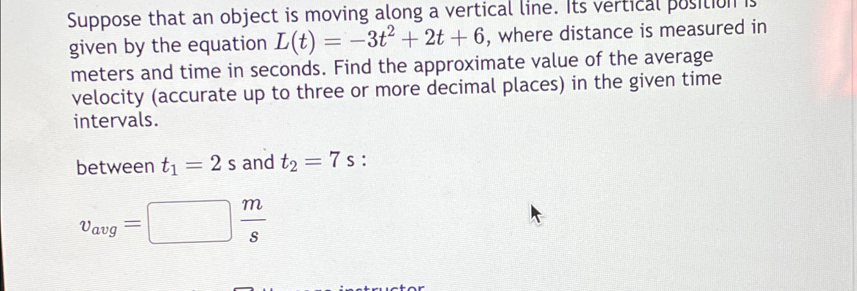 Solved Suppose that an object is moving along a vertical | Chegg.com