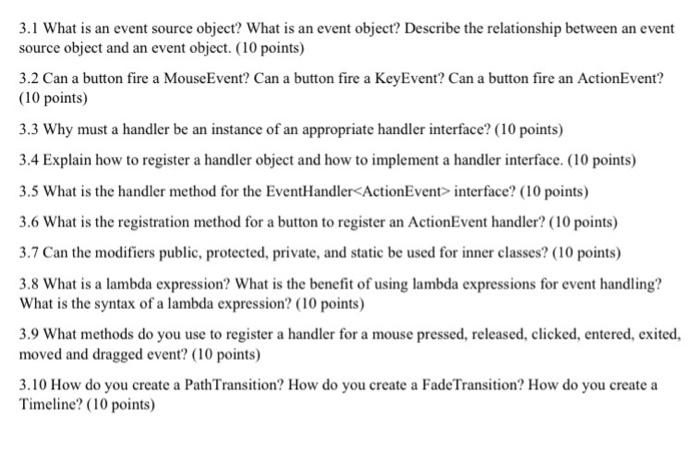 Solved 31 What Is An Event Source Object What Is An Event 9700