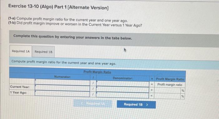 Solved Required information Exercise 13-10 (Algo) Analyzing | Chegg.com