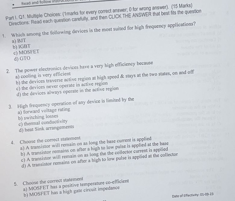 Solved Read and follow instPart I. Q1. ﻿Multiple Choices: | Chegg.com