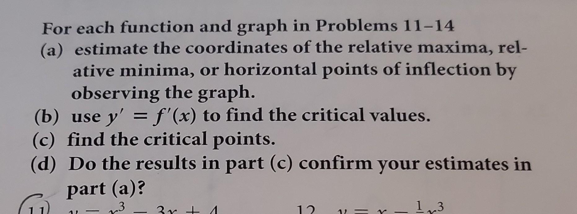 Solved y=x3−6x2+12x+1For each function and graph in Problems | Chegg.com