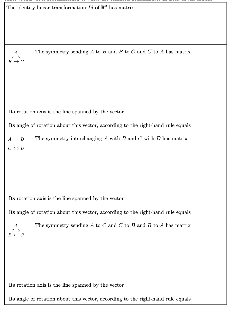 Solved Find all the linear symmetries of the regular | Chegg.com
