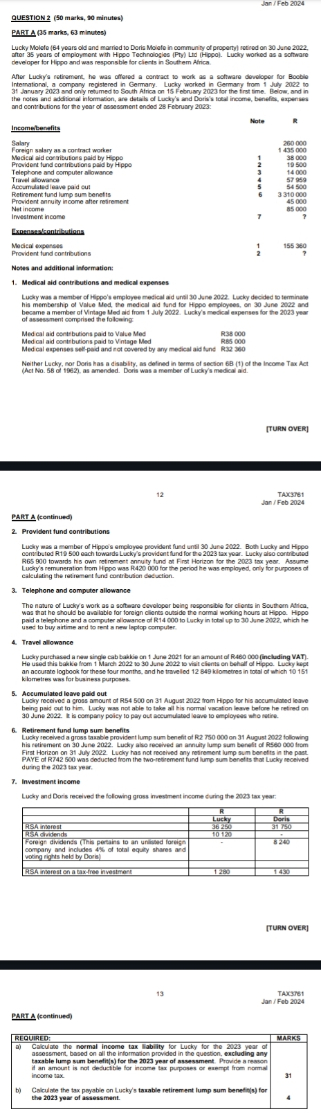 QUESTION2 (50 marks, 90 minutes)PART A (35 marks, | Chegg.com QUESTION2 (50 marks, 90 minutes)PART A (35 marks, | Chegg.com