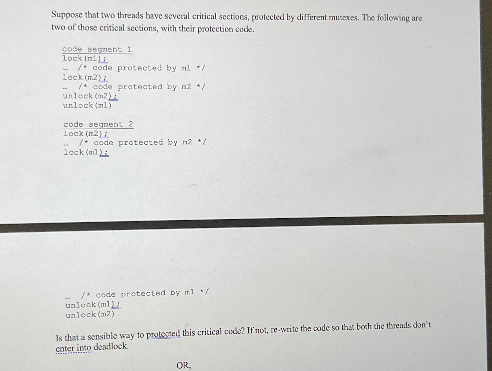 Solved Suppose that two threads have several critical | Chegg.com