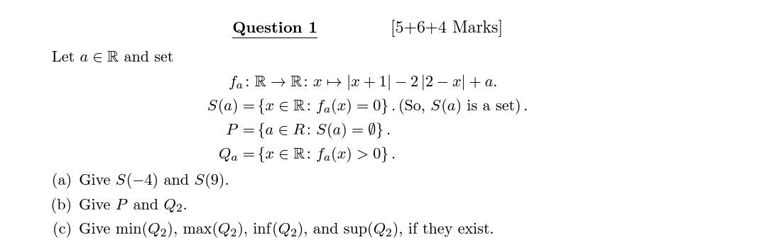 Solved Let \( a \in \mathbb{R} \) and set \[ \begin{aligned} | Chegg.com