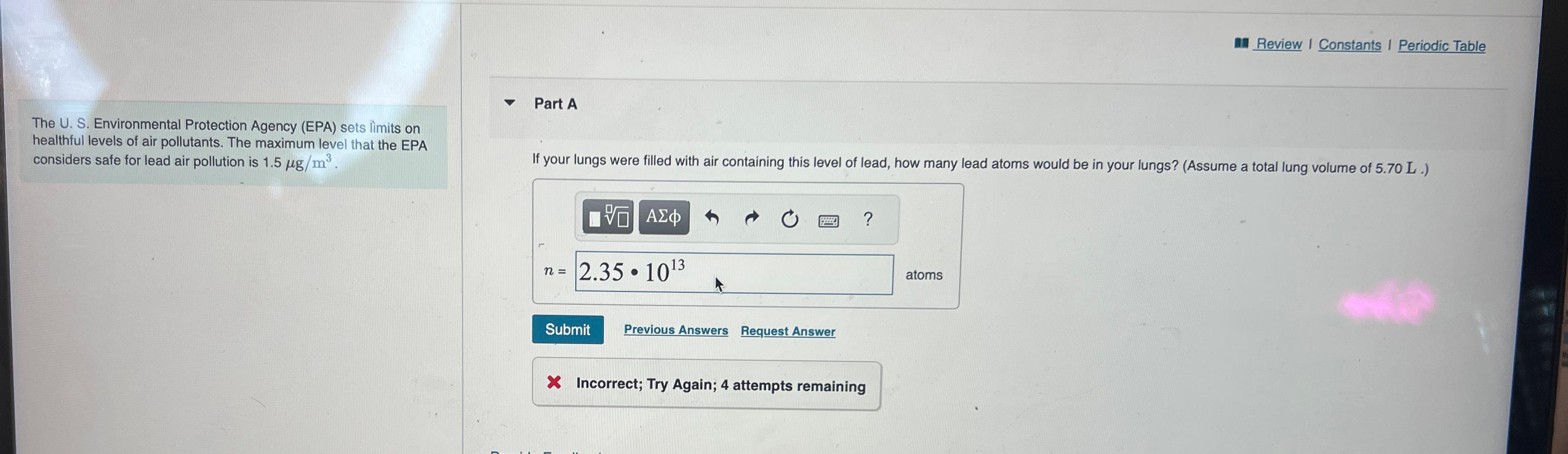 Solved Review I Constants I Periodic TableThe U. ﻿S. | Chegg.com