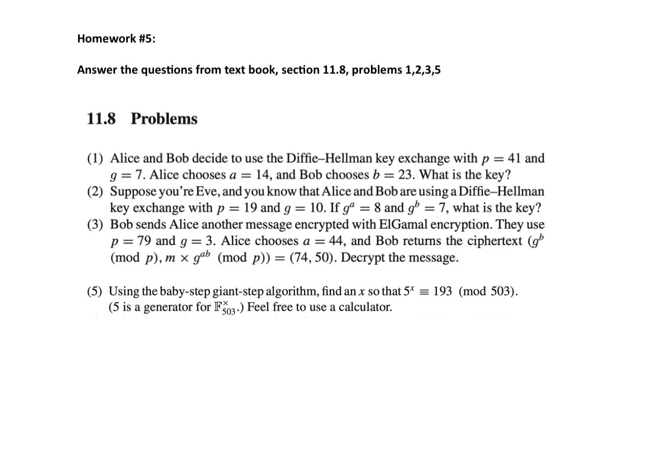 Solved Homework #5:Answer the questions from text book, | Chegg.com