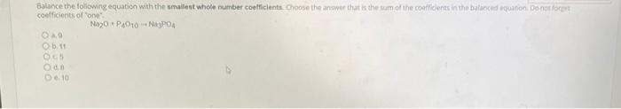 Solved When the following equations are balanced using the | Chegg.com