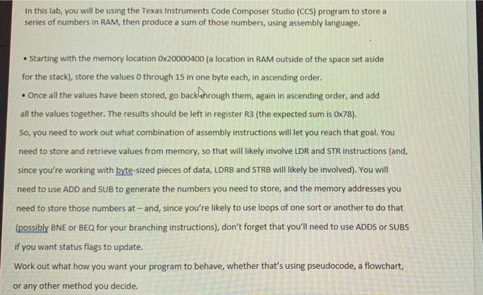 In this lab, you will be using the Texas Instruments | Chegg.com